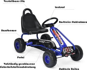 Costway Vozík Gokart s pedálem ruční brzdy Auto 30 kg Pedál Vozidlo