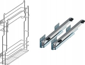 Cargo koš do skříňky na ručníky levý 15 cm 150 chrom 2p s tlumením dovírání Rejs