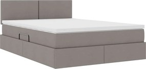 Postel s úložným prostorem a matrací Taupe 140 x 200 cm Samet 3370452