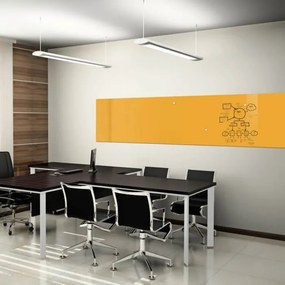 Žlutá neapolská skleněná magnetická tabule nalepovací na zeď Smatab® - 100 x 65 cm