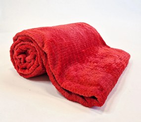 Jahu Deka mikroplyš s texturou 150 x 200 cm Barva: červená - znak