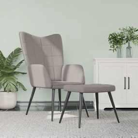 Relaxační židle se stoličkou taupe textil 327961