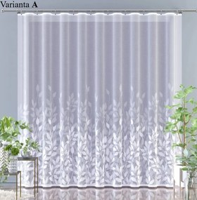 Rebeka žakárová záclona, bílá, metráž,  3 rozměry výška: 120cm, výběr stran: varianta A