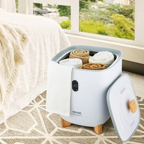 25 L vědro ohřívače ručníků s LED obrazovkou Spodní vyhřívací sloupky Timer Bílá