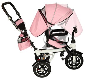Creative Corner Trike Fix V3 tříkolka 3v1 kočárek kolo 360 otočné volné kolo růžová