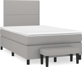 Box spring postel s matrací světle šedá 120 x 200 cm textil 3136501