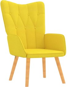 Relaxační křeslo se stoličkou hořčicově žluté textil 327541