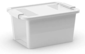 Bílý plastový úložný box s víkem 36,5x26x19 cm Bi-Box S – KIS