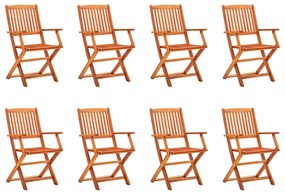 vidaXL Skládací zahradní židle 8 ks masivní eukalyptové dřevo