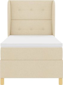 Postel s boxspringem s čelo Krémová 200 x 100 cm textil 3340744