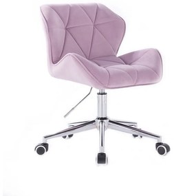 LuxuryForm DESIGN Otočná židle MILANO VELUR na stříbrné podstavě s kolečky - levandule