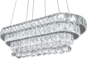 Toolight, Křišťálové závěsné stropní svítidlo LED 102W + dálkové ovládání APP417-CP, chromová, OSW-65015