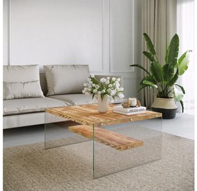 Asir | Konferenční stolek NIAGARA 40x75 cm borovice/čirá | AS1621