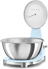 Světle modrá plastová digitální kuchyňská váha – SMEG