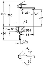 GROHE 23921000 - Umyvadlová baterie EUROSMART COSMOPOLITAN XL lesklý chrom