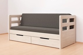 BMB Tandem Harmony rozkládací postel s vysokými čely - buk Moření: Antracit, Provedení: Buk průběžný, Typ: oblé rohy, Rozměr: 80/160 x 200 cm