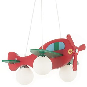 Dětský závěsný lustr Ideal LUx Avion-1 SP3 rosso 136318 červený