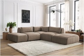 Taupe sametová modulární rohová pohovka Jeanne – Bobochic Paris