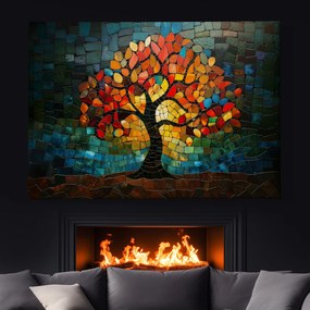 Obraz na plátně - Strom života Mozaika spojení FeelHappy.cz Velikost obrazu: 210 x 140 cm