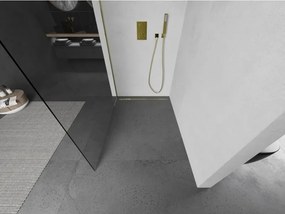 Mexen Kioto sprchová stěna Walk-in 100 x 200 cm, transparentní 8 mm, zlatá - 800-100-101-50-00