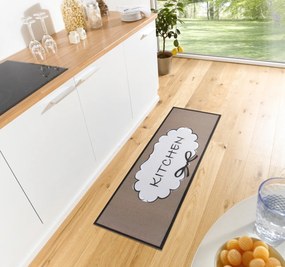 Hanse Home, Běhoun Cook & Clean 105728 Brown White Black, 50x150, hnědá, kuchyně