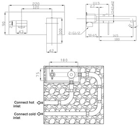 Sapho, LATUS podomítková umyvadlová baterie, chrom, 1102-58