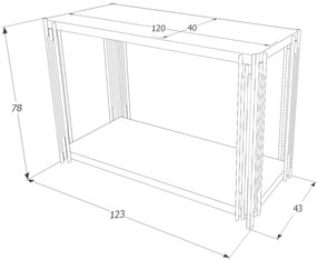 Konzolový stolek FOSSIL C 120 cm kouřové sklo/stříbrný