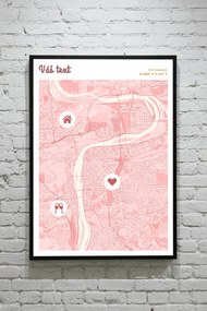 Naše místa - vzpomínková mapa na míru - Obraz růžový vzhled