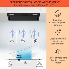 Klarstein Vestavný Digestoř Camila 70 cm 397 m³/h LED touch nerezová ocel