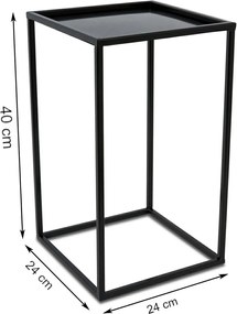 STOJAN NA KVĚTINÁČ SIMPLE 40X24X24 CM ČERNÁ