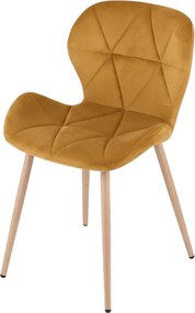 Jídelní židle MANGO VELVET, hořčicová