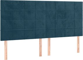 Box spring postel s matrací tmavě modrá 160x200 cm samet 3132691