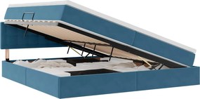 Postel s úložným prostorem Tmavě modrá 200 x 200 cm samet 3370903