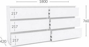 Komoda K760/1800/2x3Z nymfea alba Idea