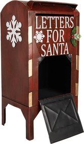 Červená kovová dekorační schránka Letters for Santa - 27*21*53 cm