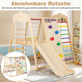Costway 8-in-1 Gymnastický set v džungli Dřevěné montessori šplhací hračky