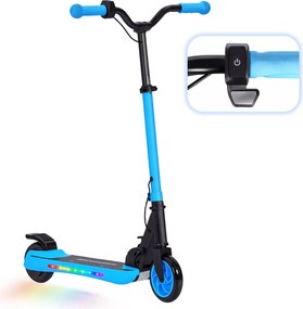 SPORTNOW Skládací Elektrický Scooter MAX 10 KM/H pro děti od 6 let, 120 W motor, dojezd 6 KM, 5" - 5.5" kola, zadní brzda, nastavitelná výška, LED svě