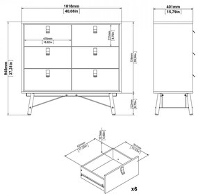 Tvilum Komoda Rain 6s malá jackson hickory