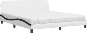 Postel s matrací Dover bílá a černá 180 x 200 cm umělá kůže 3208463
