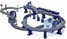 LEAN Toys Souprava městský policejní vlak modrý 203 km/h