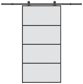 Posuvné dveře s kováním 102,5 x 205 cm ESG sklo a hliník 3332880