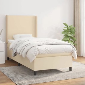 Box spring postel s matrací krémová 90x200 cm textil 3131246