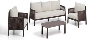 Hnědý/béžový zahradní lounge set z masivu akácie pro 5 osob Aleria – Kave Home