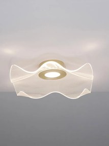 Hliníkové LED stropní svítidlo ve zlaté barvě se stínidlem z akrylového skla 50x50 cm Siderno – Nova Luce