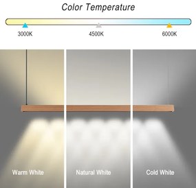 Immax NEO 07303L - LED Stm lustr na lanku MADEIRA 26W/230V Wi-Fi Tuya 122 cm dub