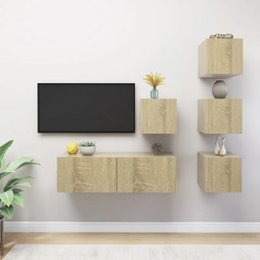 5dílný set TV skříněk dub sonoma kompozitní dřevo 3079037