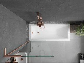 Mexen Next L, 1-křídlová vanová zástěna 70 x 150 cm, 6mm čiré sklo, měděný profil, 895-070-000-03-00-65