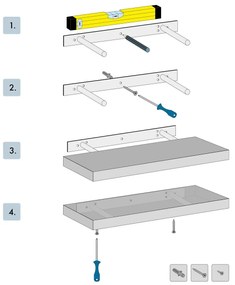 Nástěnná polička P-005, staré dřevo