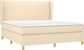 Box spring postel s matrací krémová 180x200 cm textil 3128706