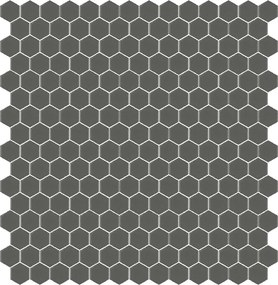 Hisbalit Skleněná mozaika šedá Mozaika 260A SATINATO hexagony 2,3x2,6 (33,33x33,33) cm - HEX260ALH